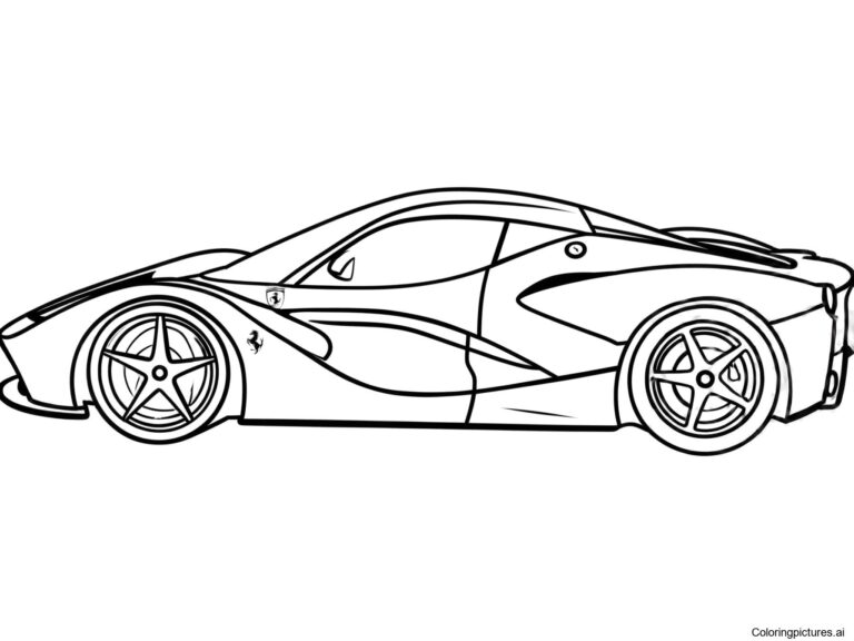 Ferrari - Free Printable Coloring Page