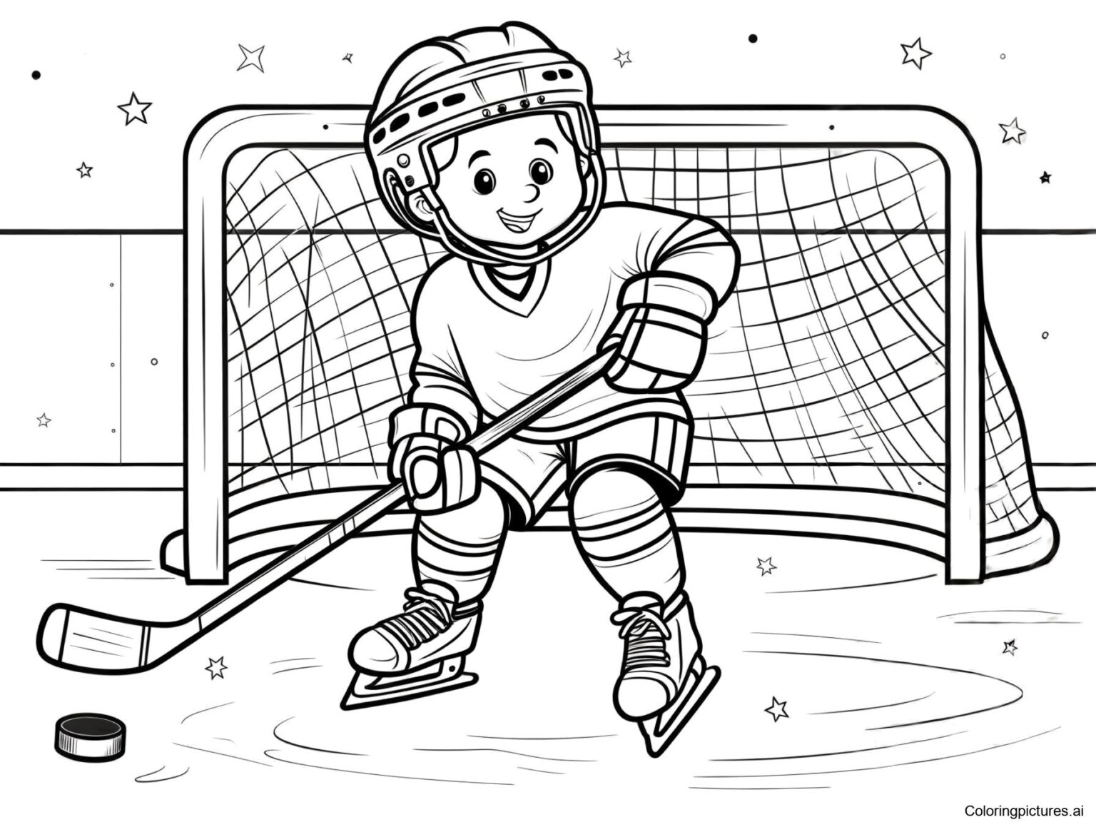 Hockey - Free Printable Coloring Pages